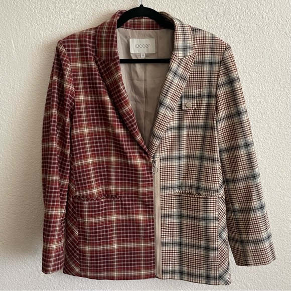 Jackets & Coats | Idooer Mixed Print Plaid Beige And Brown Fall Blazer ...